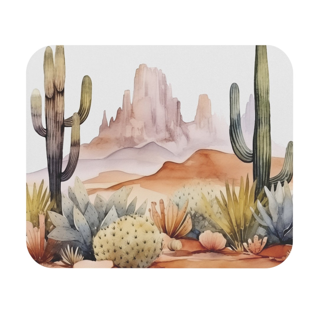 Southwest Desert Cactus Mouse Pad Succulent Mouse Pad Western Mouse Pad ...
