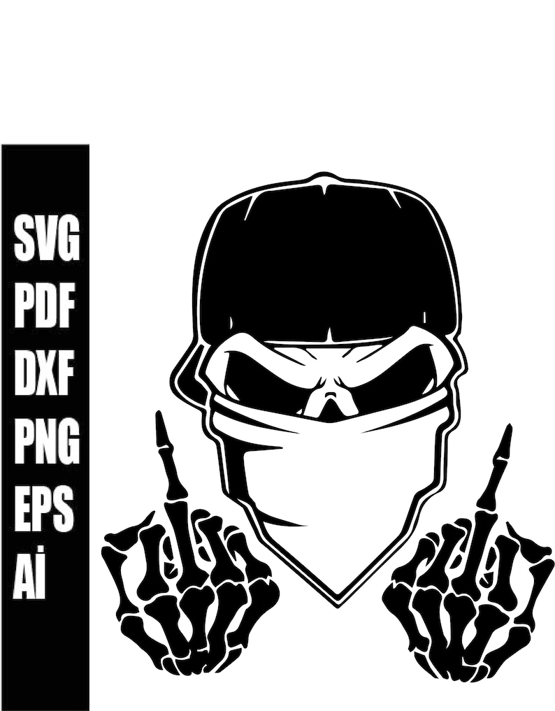 Skull Middle Finger Svg | Skull SVG | Skeleton SVG | Skull Clipart ...