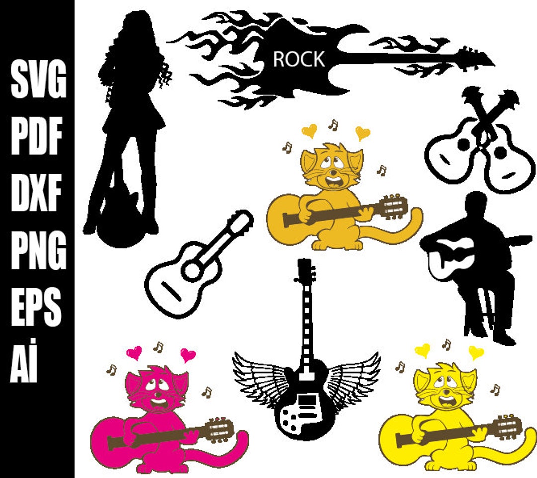 Electric Guitar Svg,acoustic Guitar SVG Guitar SVG/ Guitar Clipart ...
