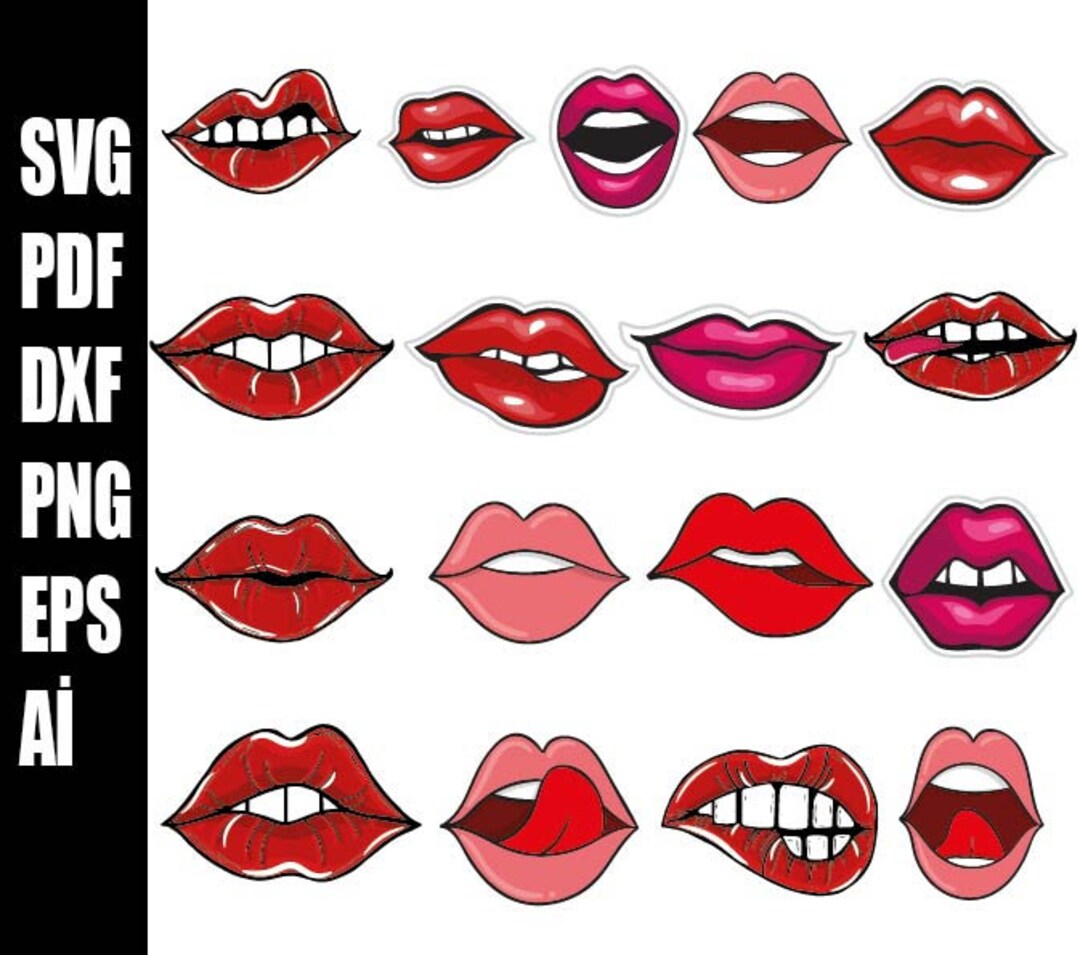 Lips Svg, Red Lips Svg, Kiss Svg, American Lips Svg, Kiss Design ...