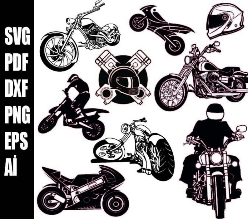 Motorcycle SVG Bundle Motor Bike Svg Motorcycle Clipart - Etsy