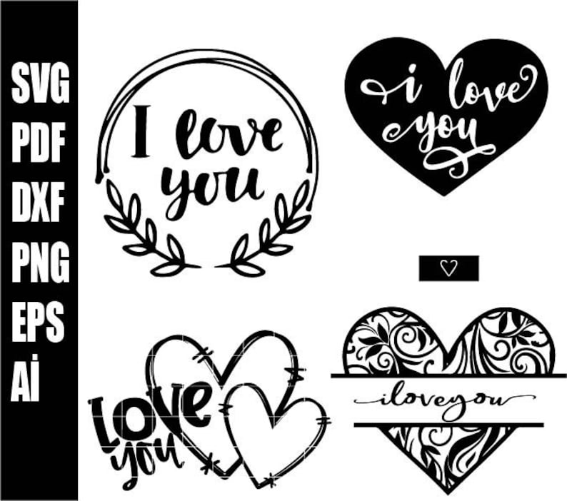 Te amo archivo de corte SVG para cricut y silueta con detalle de ...