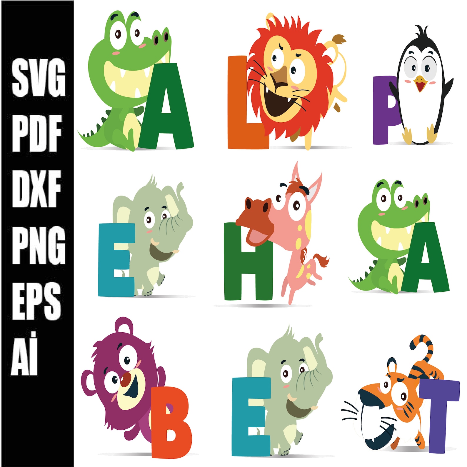 Animal Alphabet Clipart , Animal Alphabet Png , Education and Learning ...