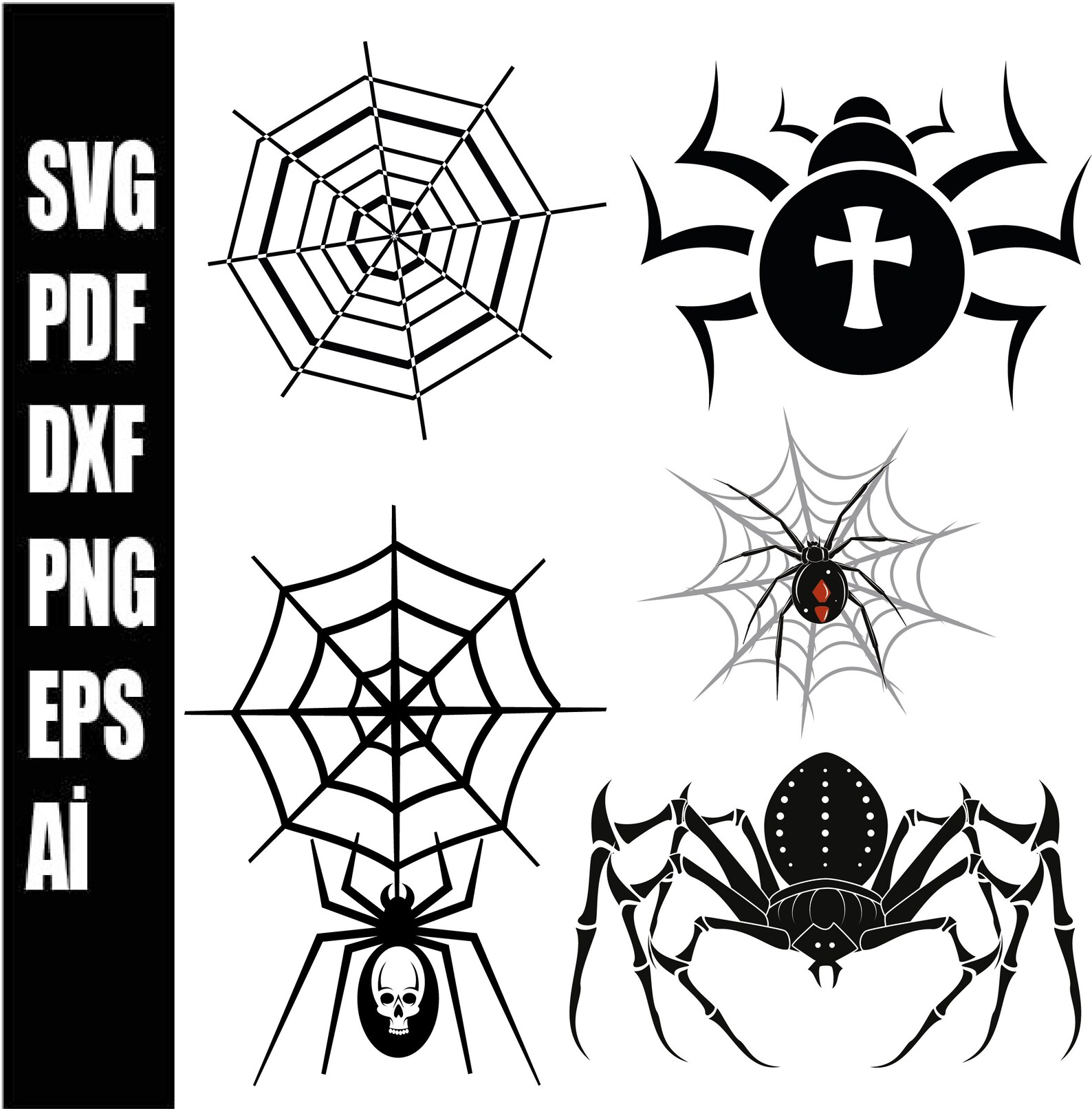Spider Dxf ,spider Svg,spider Web Svg , Insect Svg , Cobweb Svg ...