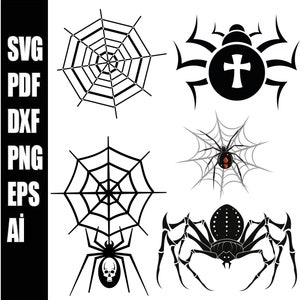Spider Dxf ,spider Svg,spider Web Svg , Insect Svg , Cobweb Svg ...