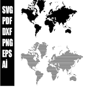 World Map Svg,world Map,svg Laser Cut Vector File,world Map Png,world ...