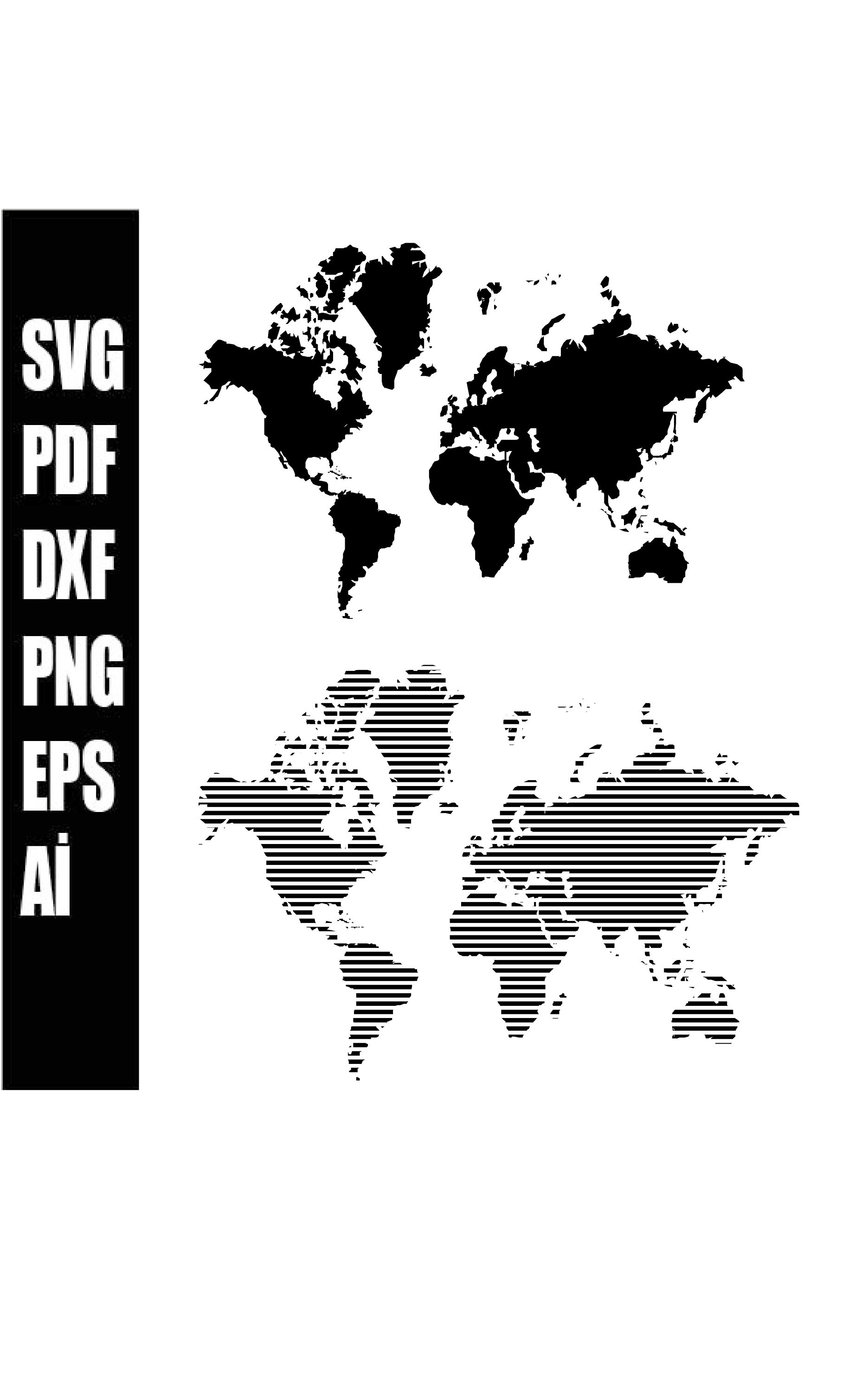 World Map Svg,world Map,svg Laser Cut Vector File,world Map Png,world ...