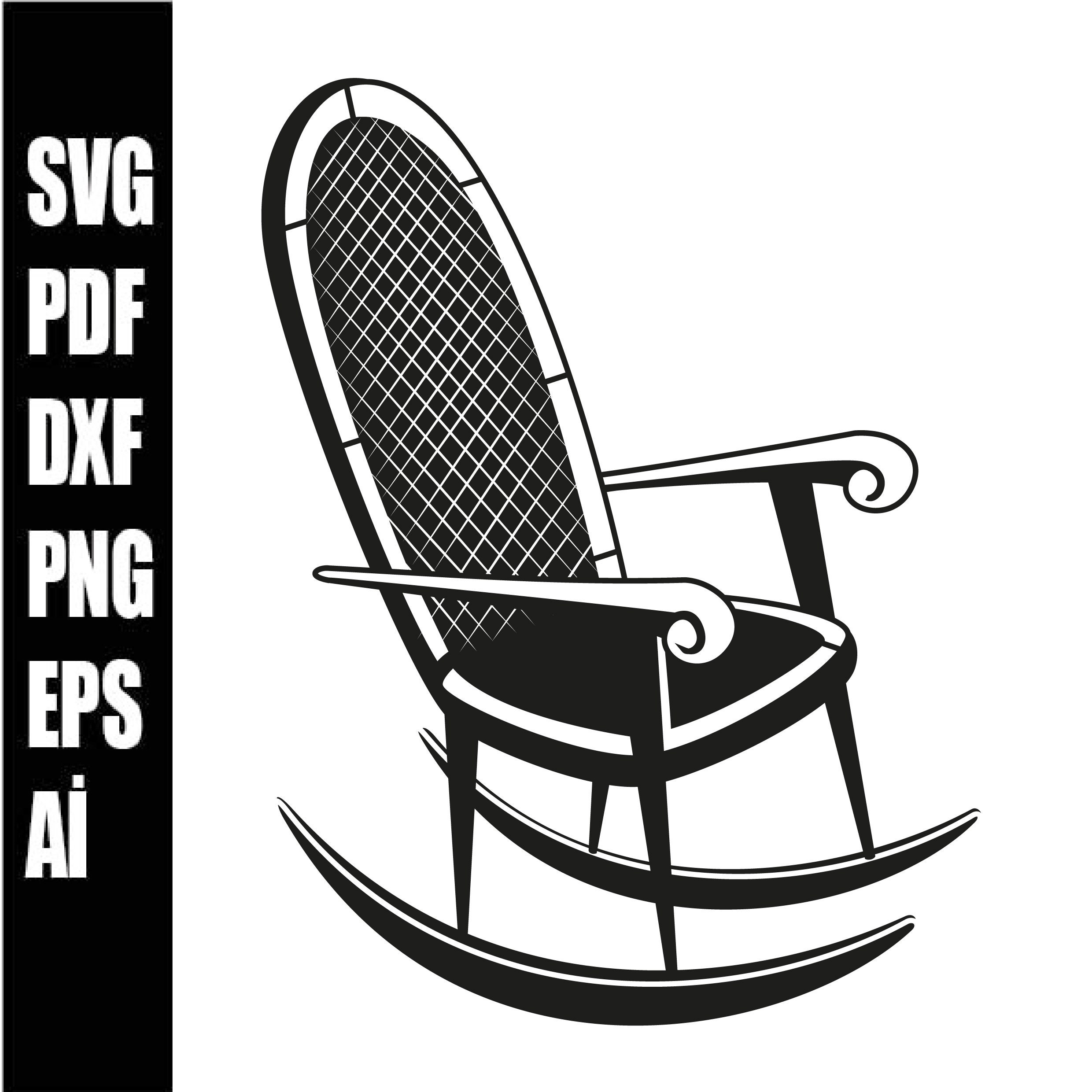 Rocking Chair SVG | Antique Vintage Rocking Chair Silhouette SVG ...