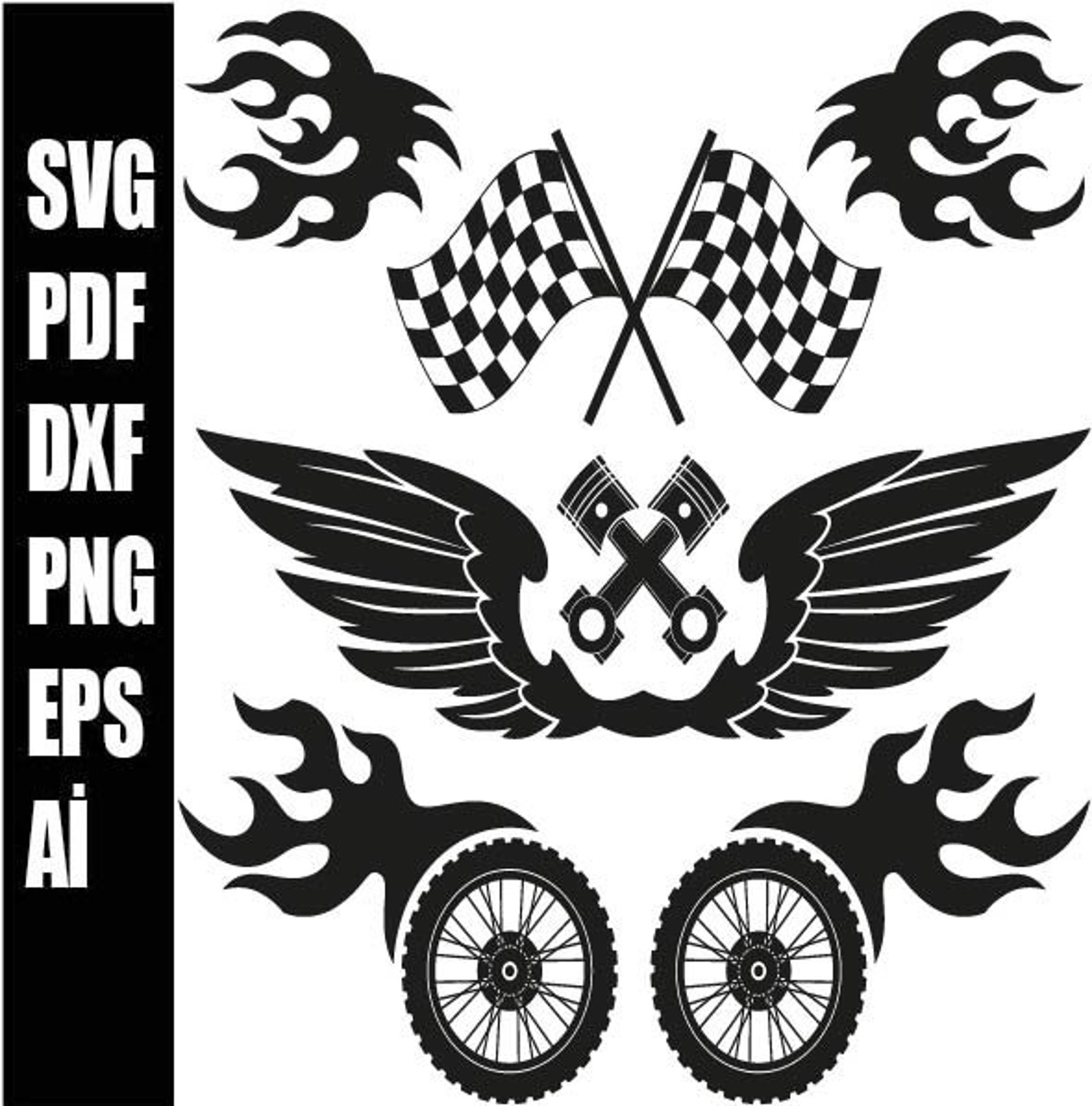 Racing Flag Svg Bundle Svg Finish Flags Svg T Shirt Design Race Car