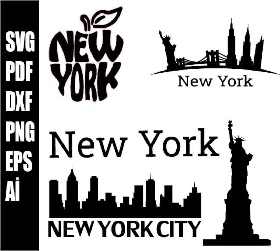 New York City Skyline SVG Files , New York Svg, New York Statue of ...