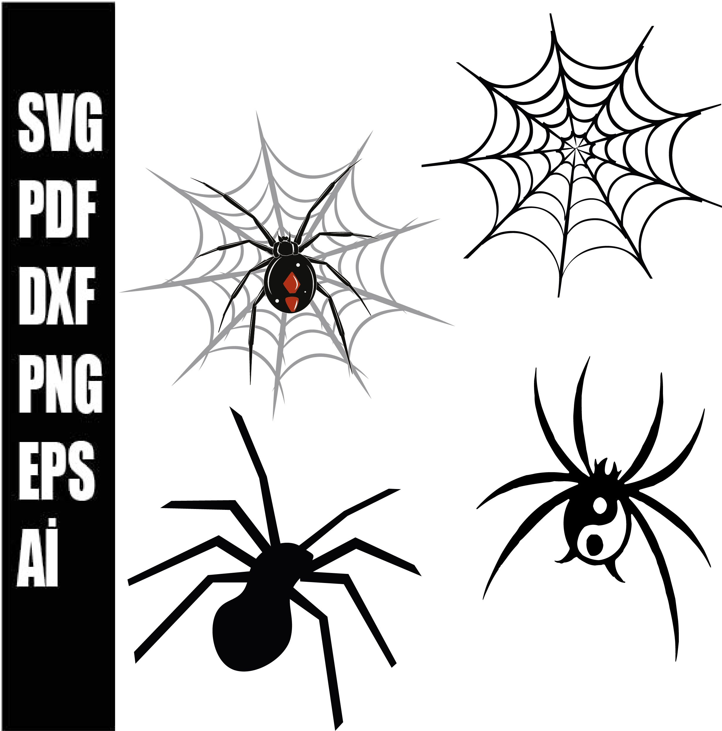Spider Dxf ,spider Svg,spider Web Svg , Insect Svg , Cobweb Svg ...