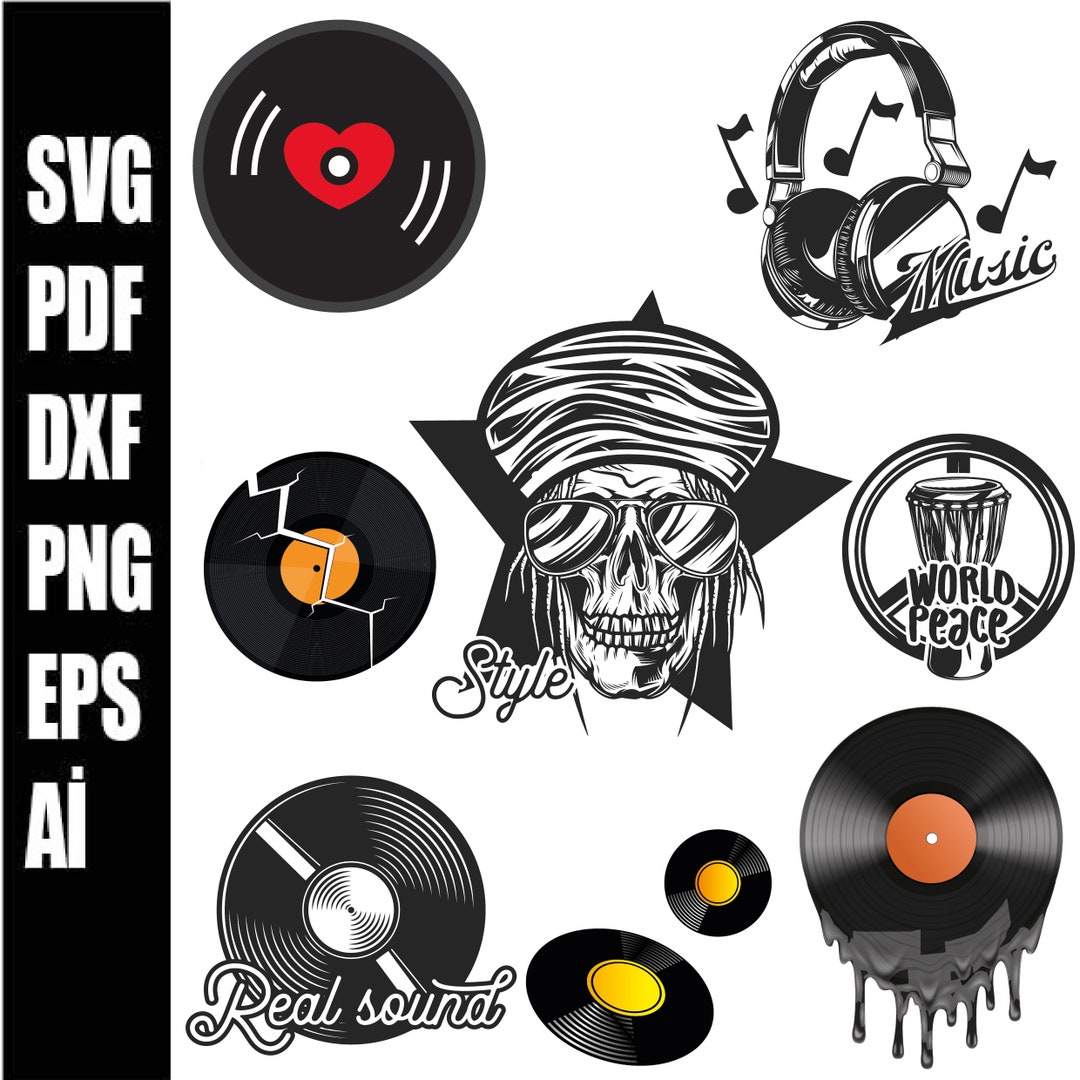 Music Svg , Music Png , Vinyl Record Svg. Vinyl Record Bundle Svg ...
