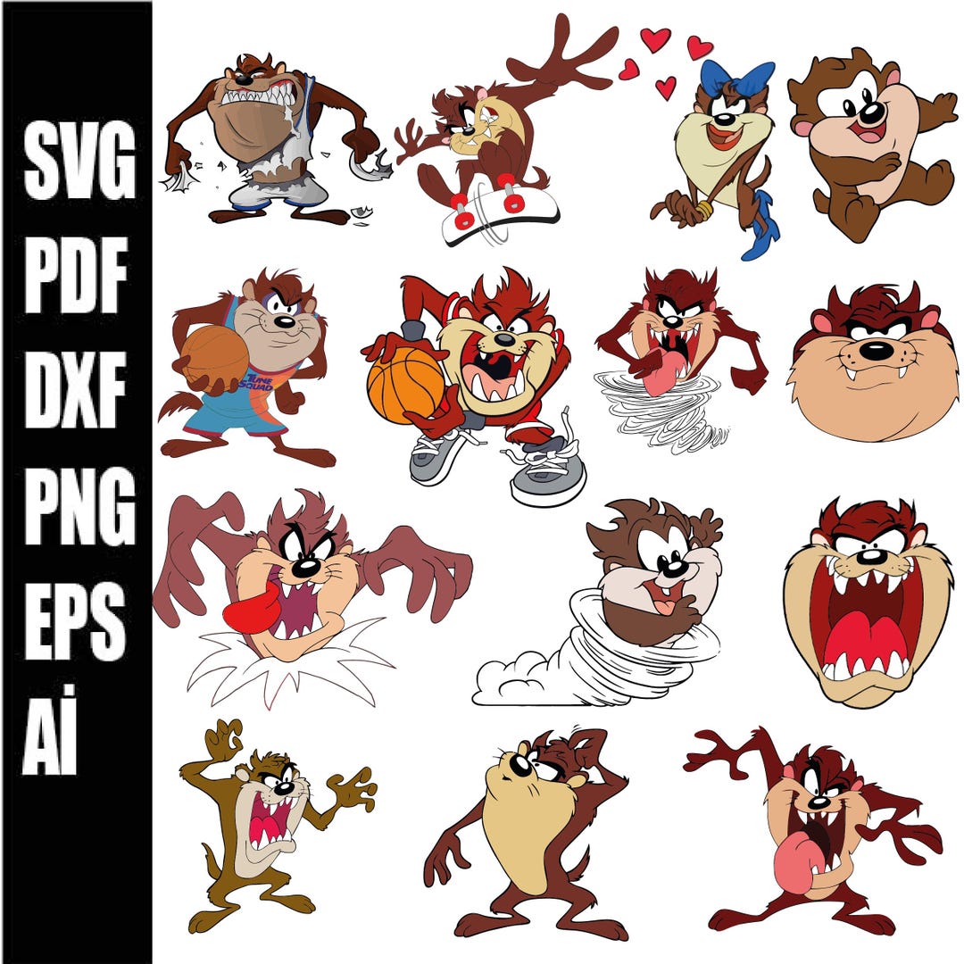 Tasmanian Devil 14 Bundle Svg, Tasmanian Devil Png , Tasmanian Devil ...