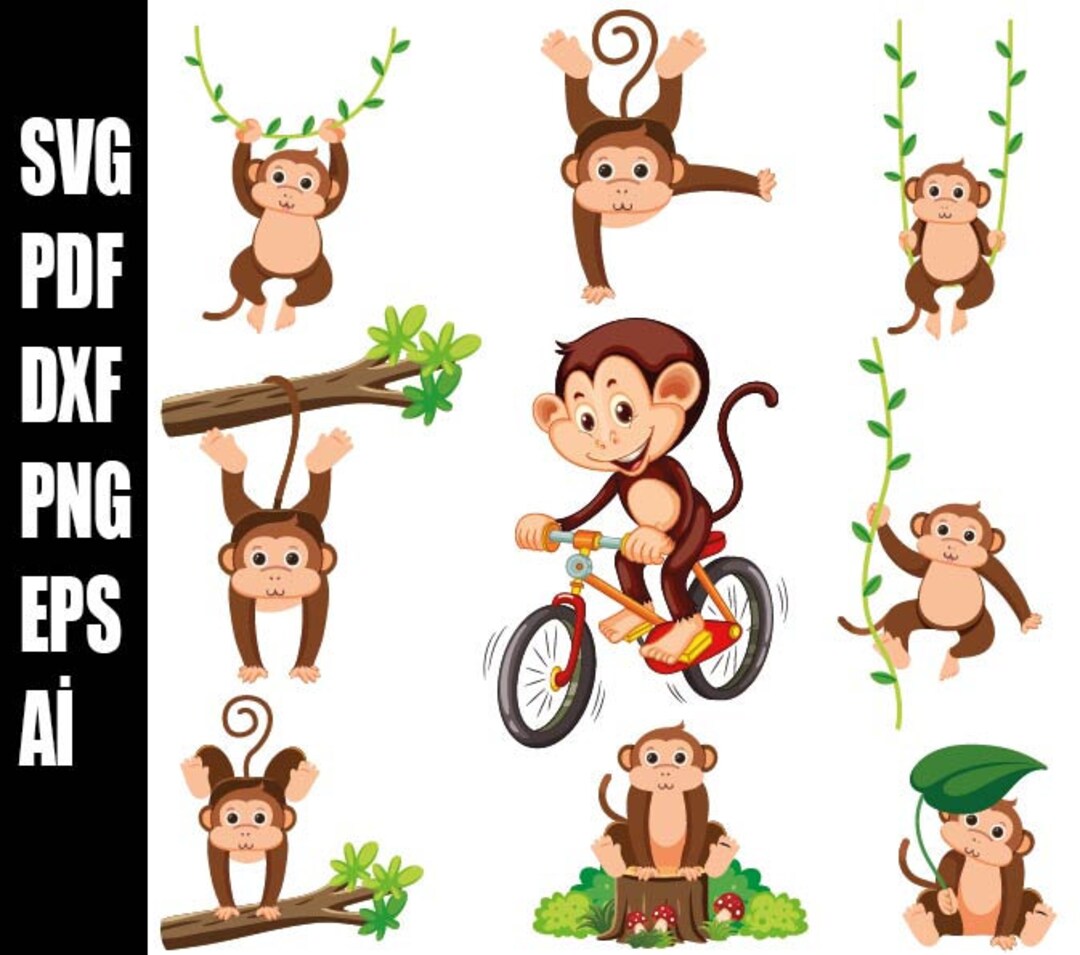 Hanging Baby Monkey Clip Art