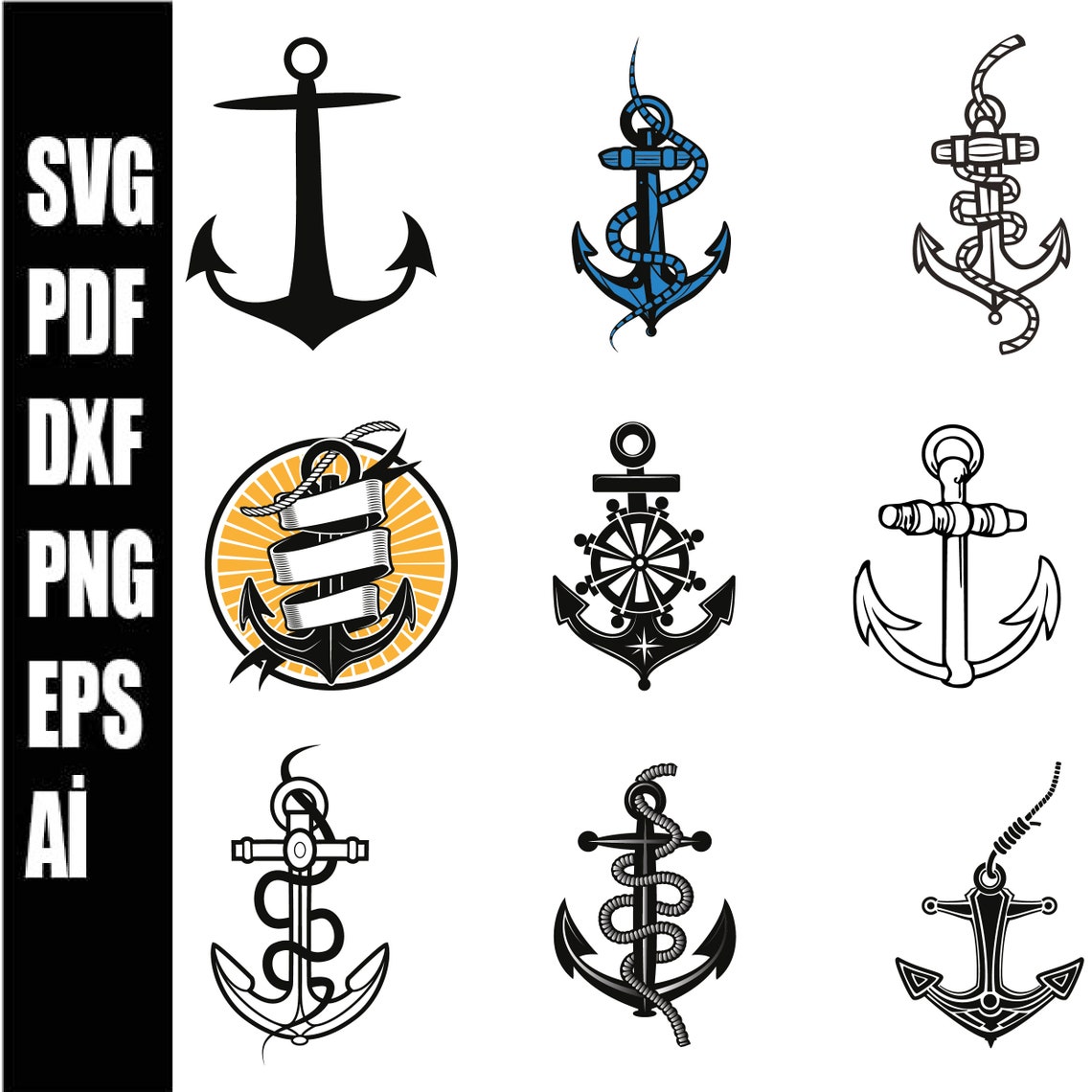 Anchor Svg, Anchor Clipart, Anchor Cut File, Anchor Vector, Fishing ...