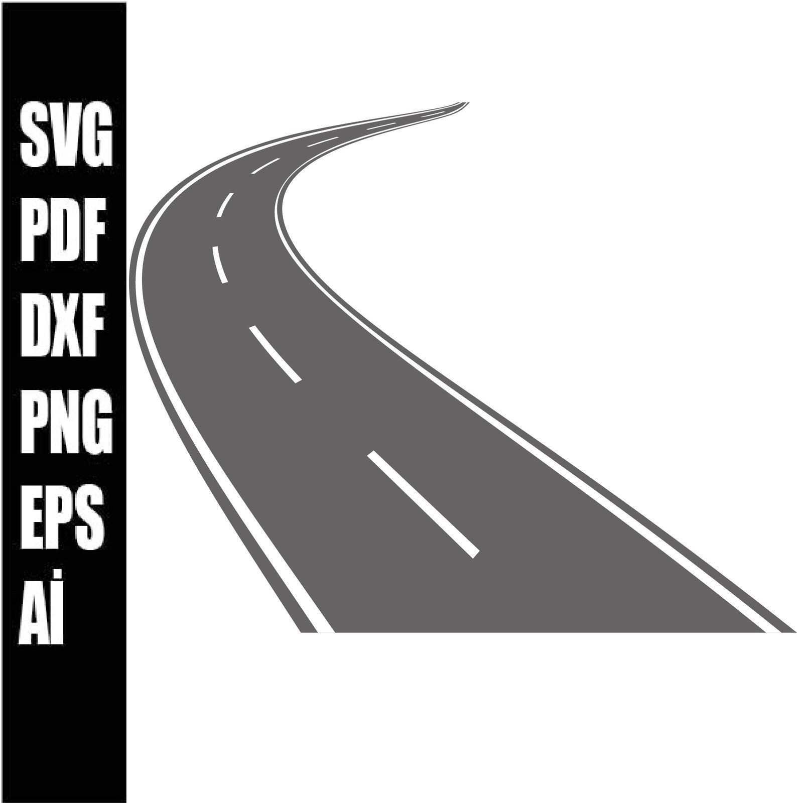 Road Svg Bundle, Road Svg, Highway Svg, Bending Svg, Curved Asphalt ...