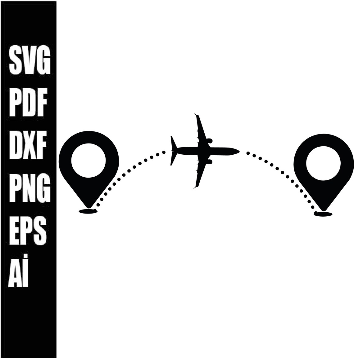 Airline Route Svg,airplane Path SVG | Plane SVG | Plane Route Laser Cut ...