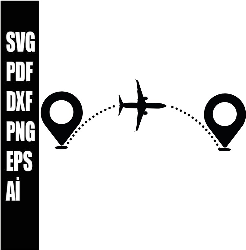 Airline Route Svg,airplane Path SVG | Plane SVG | Plane Route Laser Cut ...