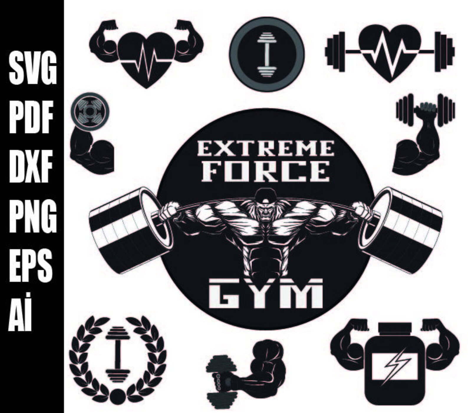 Gym Svg Bundle , Exercise Svg , Fitness Svg, Motivational Svg, Workout ...