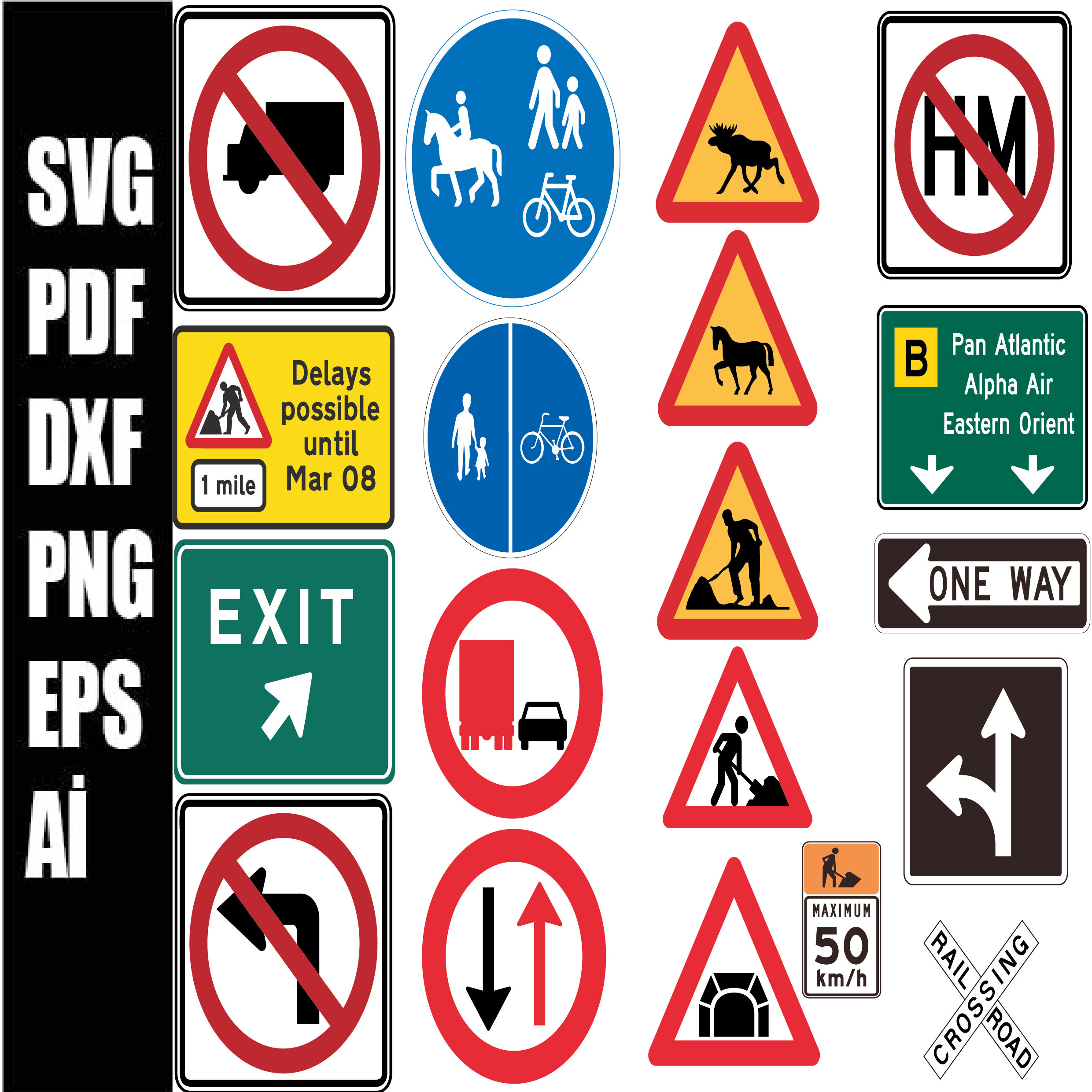 Traffic Signs Svg Bundle, Traffic Signs, Traffic, Road Sign SVG - PNG ...