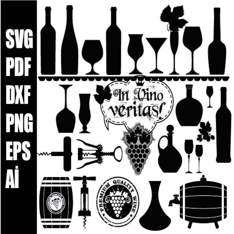 Wine Svg Bundle Grape Vine Svg Dxf Png Jpg Wine Bottle - Etsy