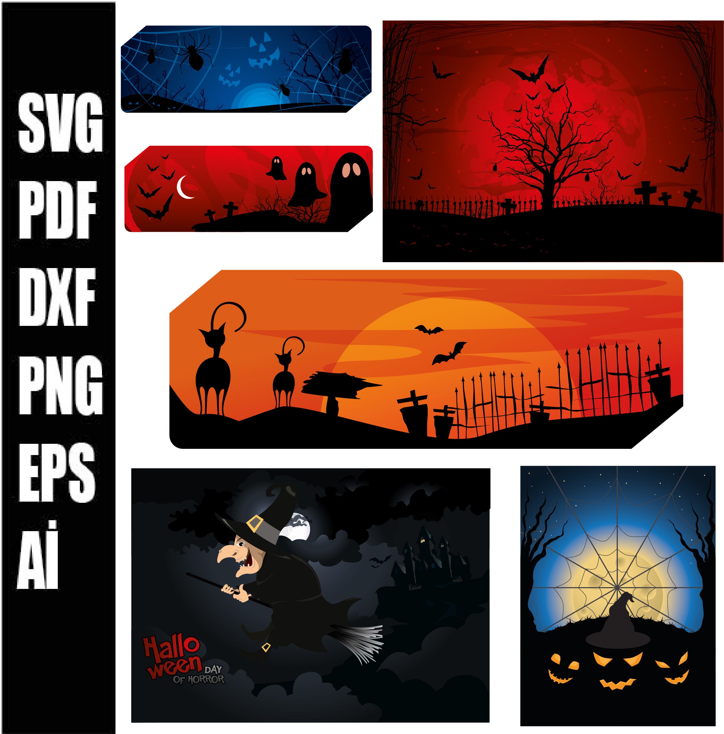 Svg Halloween Banner Svg,halleden Svg Bundle, Halloween Svg Files for ...