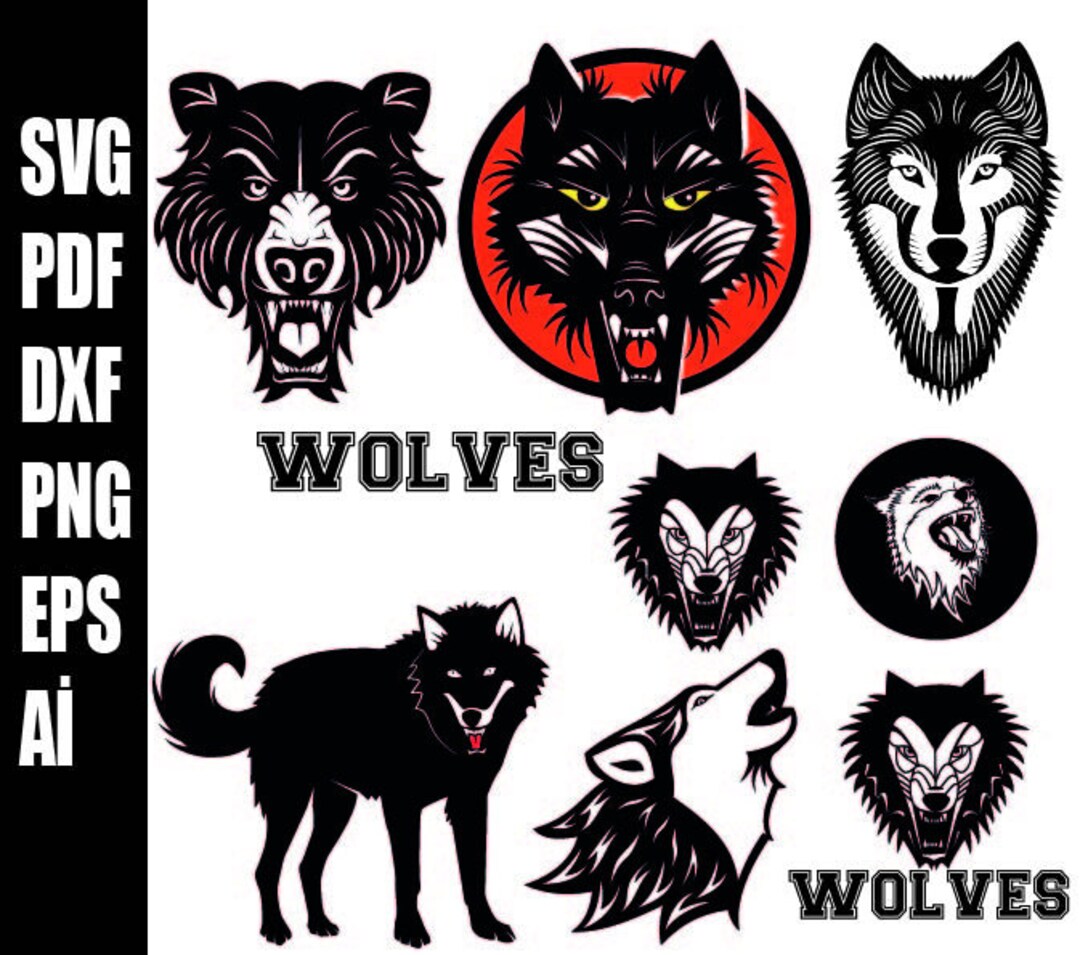 Wolves Svg , Wolves Svg Silhouette , Wolf Art , Wolf Head , Tribal Wolf ...