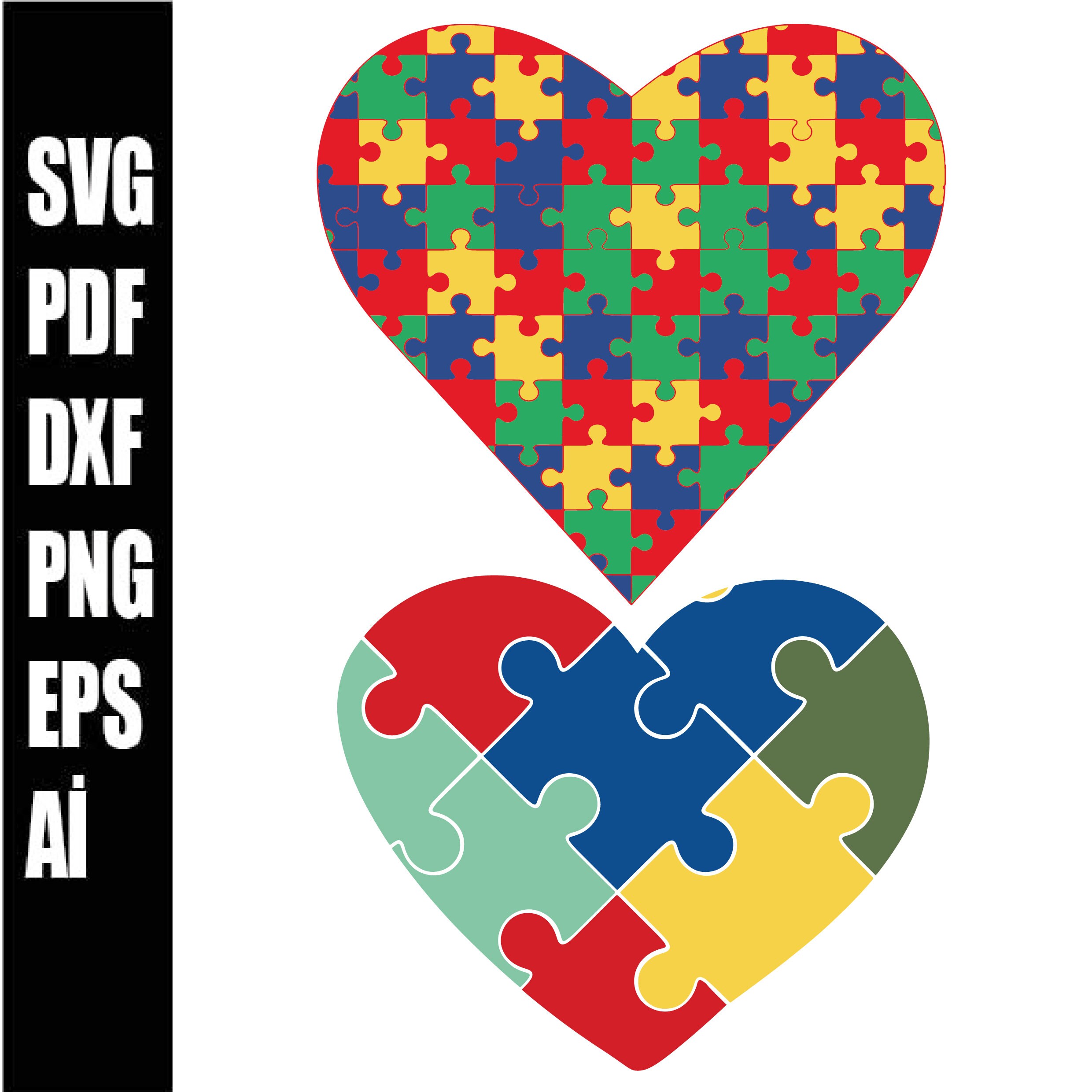 Autism Heart Puzzle, Autism Heart Puzzle Svg, Autism Svg, Svg File ...