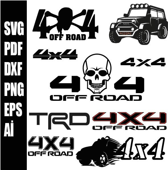 4x4 off Road Decal Svg, Monster Truck Svg 4x4 off Road Decal Png , Jeep ...