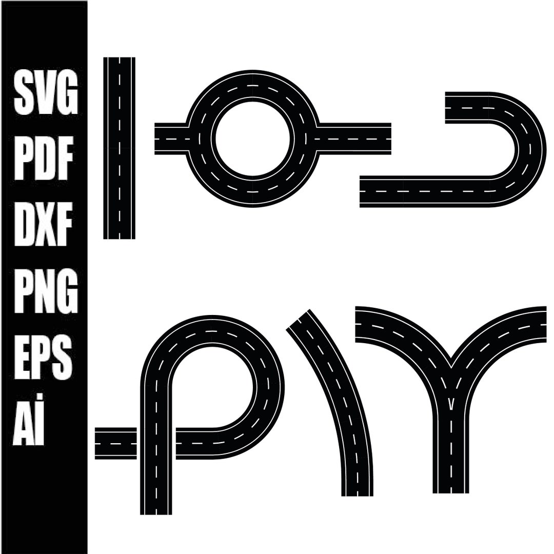 Road Svg Bundle, Road Dxf , Highway Svg, Bending Svg, Curved Asphalt ...