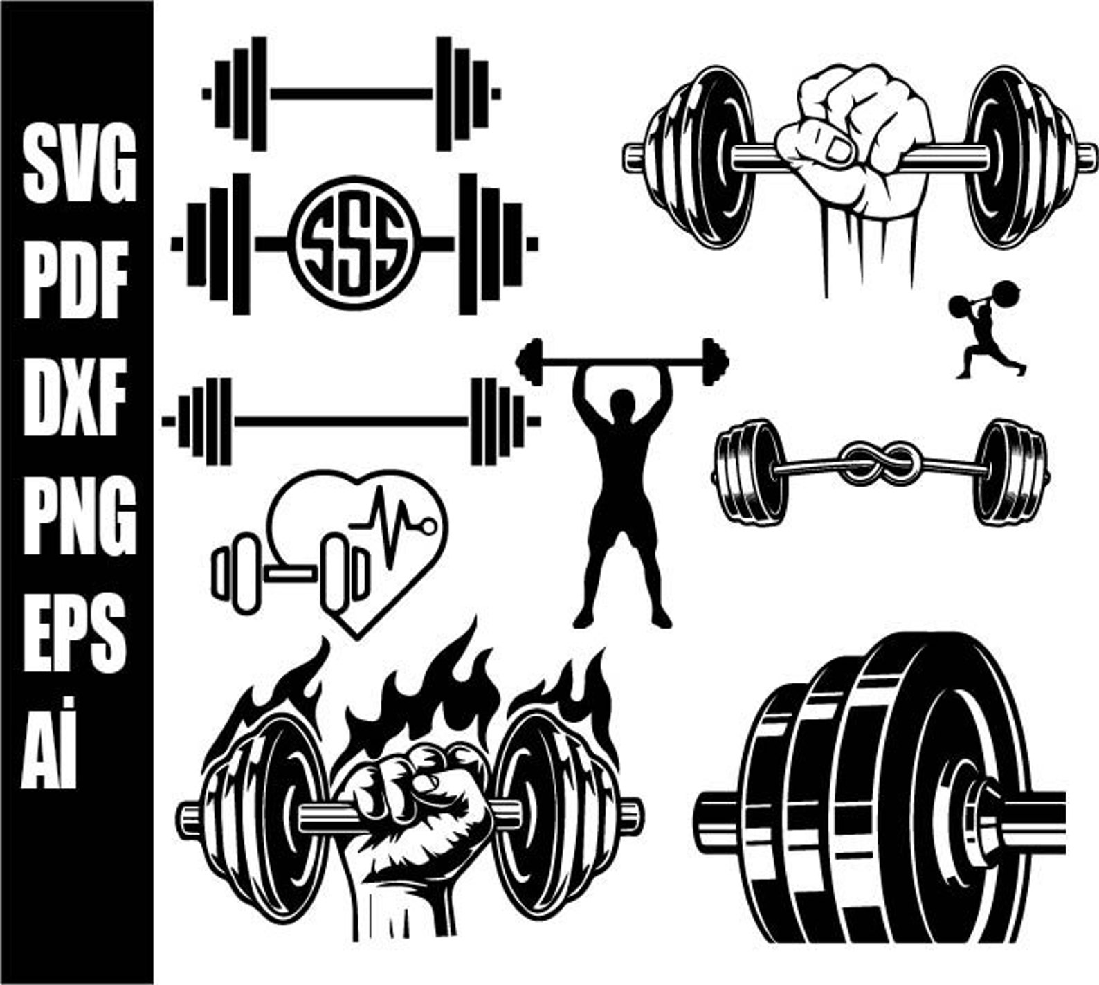Weightlifting Svg, Weightlifting Silhouettes, Weightlifter SVG, Weight ...