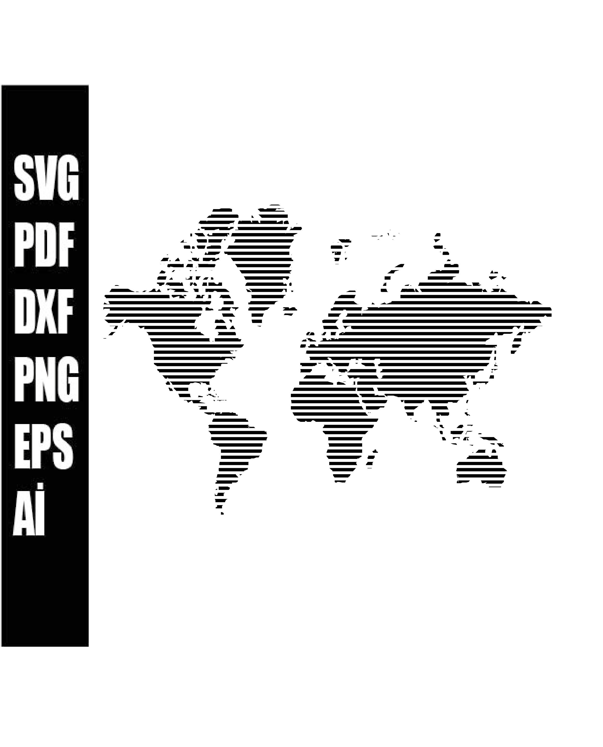 World Map Svg,world Map,svg Laser Cut Vector File,world Map Png,world ...