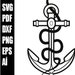 Anchor Svg, Anchor Clipart, Anchor Cut File, Anchor Vector, Fishing ...