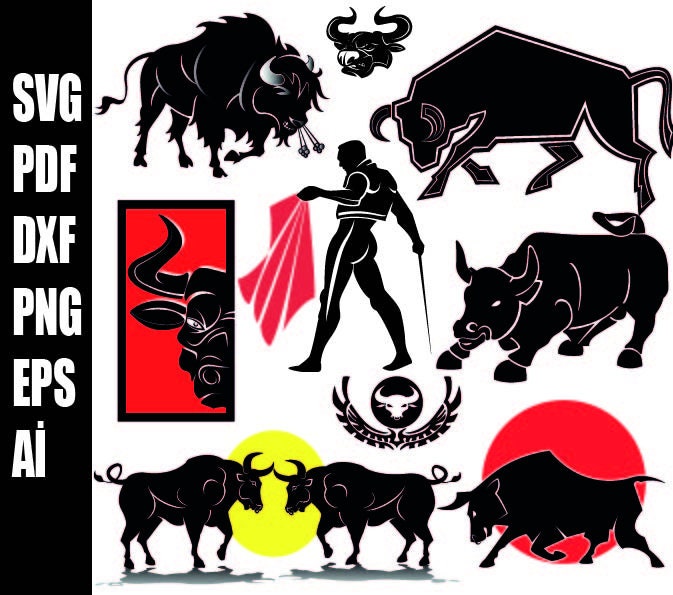 Bull SVG Bull Bundle Bulls Svg Bull Clipart Bull Cut Files for ...