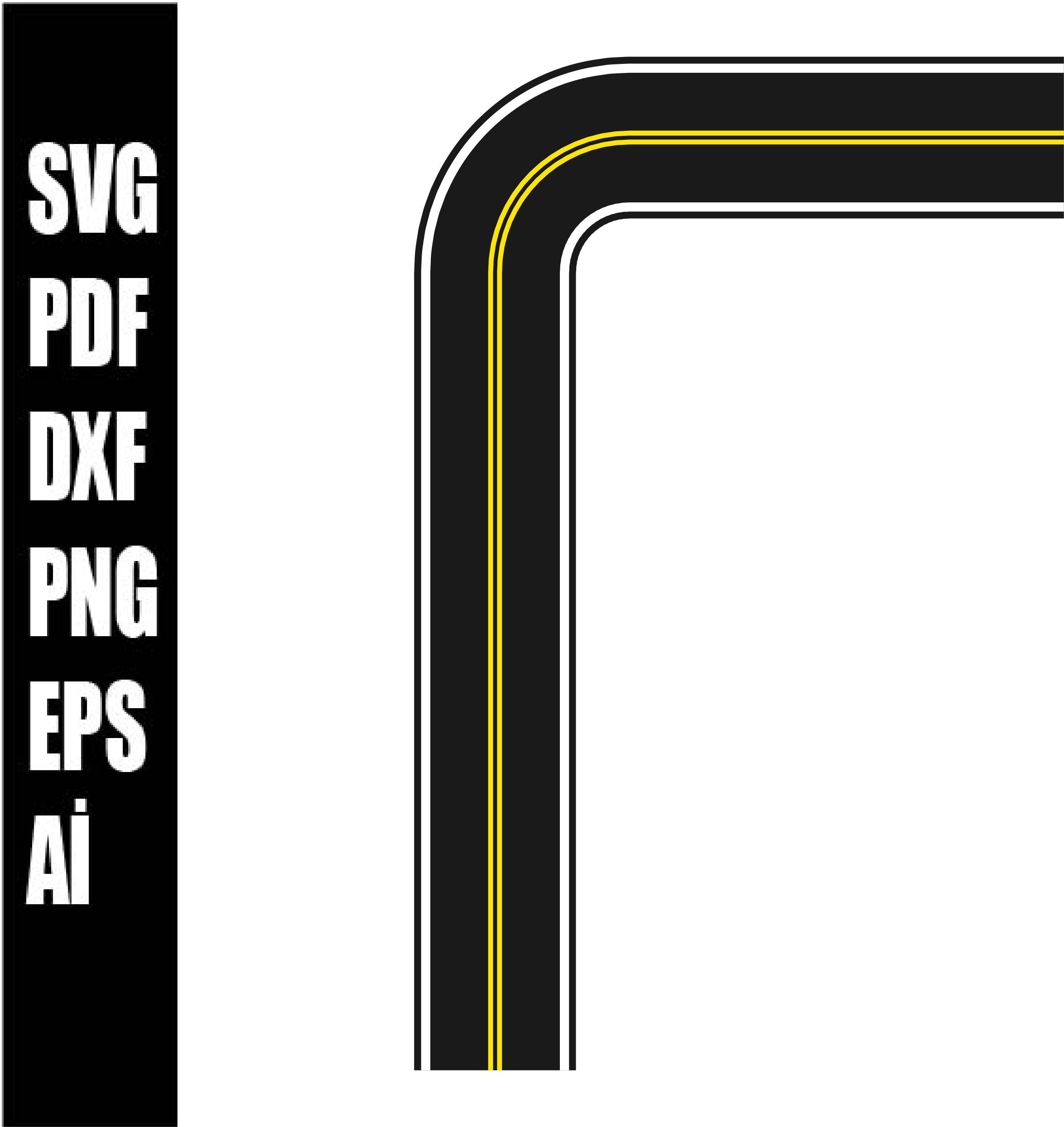 Road Svg 20 Bundle, Road Svg, Highway Svg, Bending Svg,curved Asphalt ...