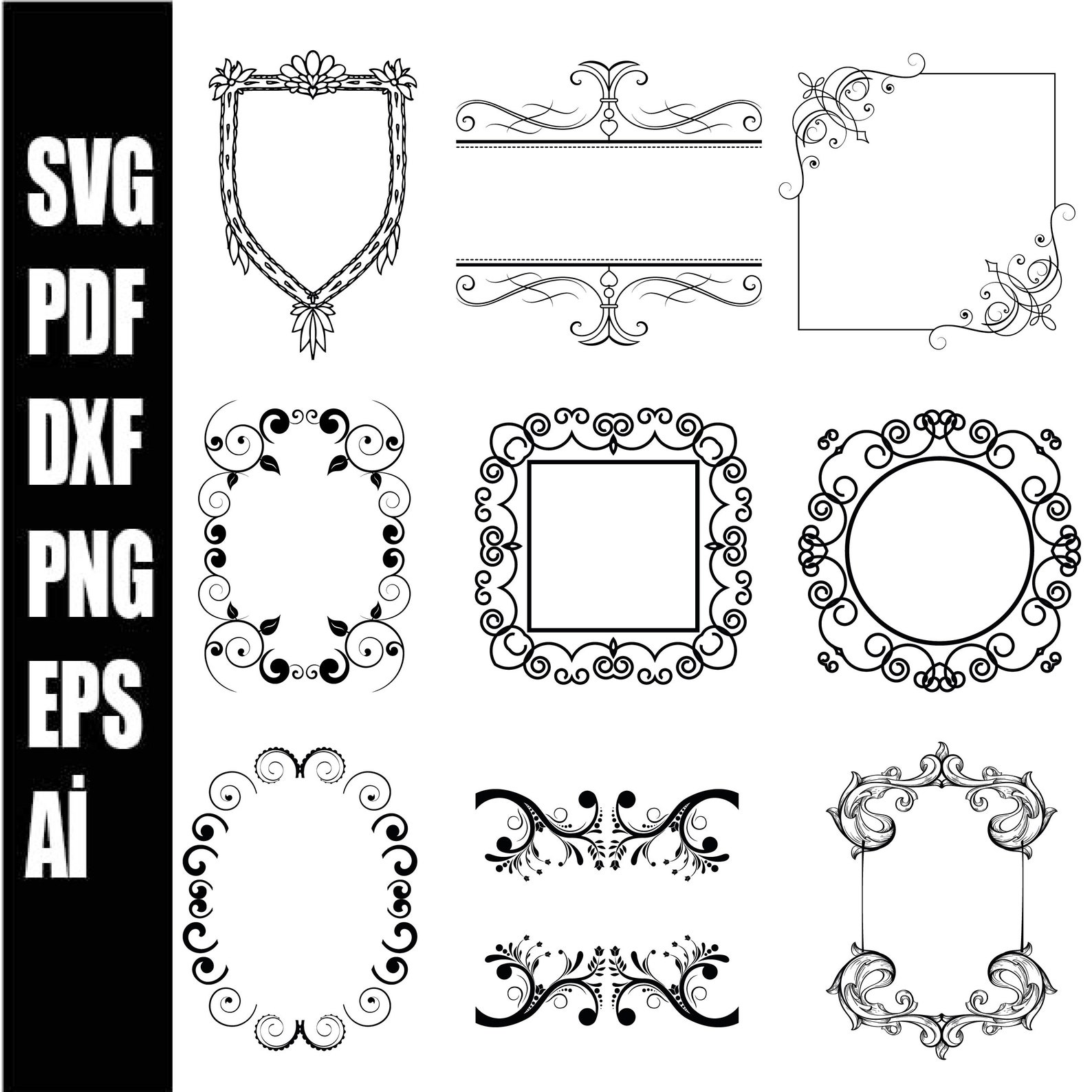 Frame Svg,corners Svg Bundle, Corner Svg, Floral Corner Svg Files ...