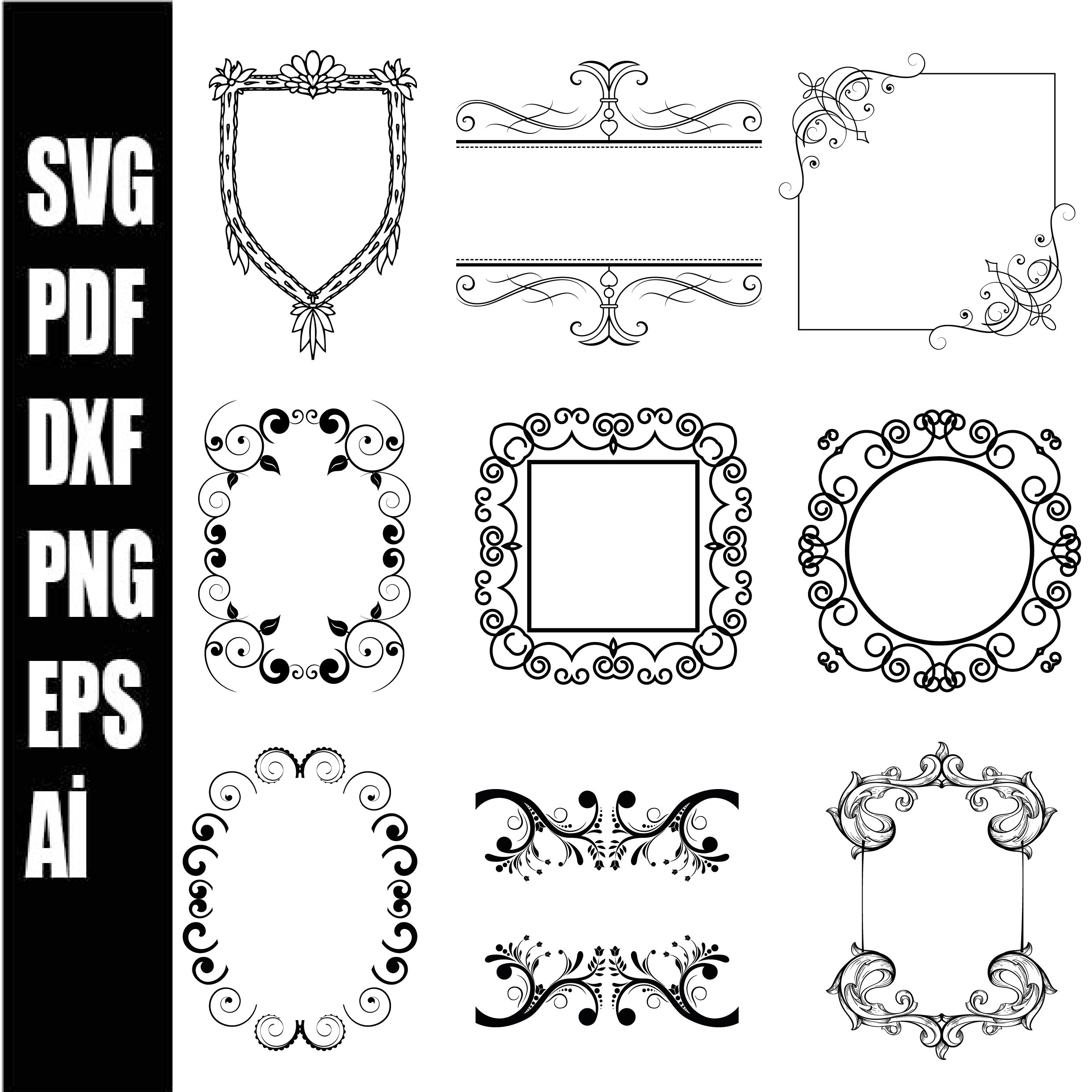 Frame Svg,corners Svg Bundle, Corner Svg, Floral Corner Svg Files ...