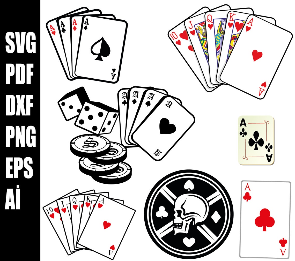 Poker Cards Silhouette Svg Card Symbols Svg, Cards Svg, Cards, Playing ...