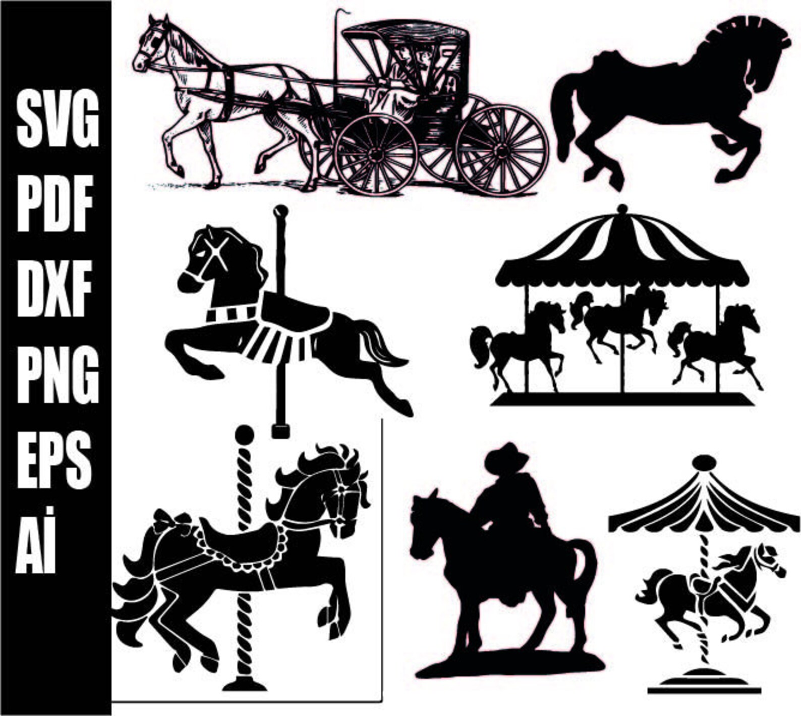 Carousel Horse Svg,merry Go Round Horse Svg,carousel Horse Silhouette ...