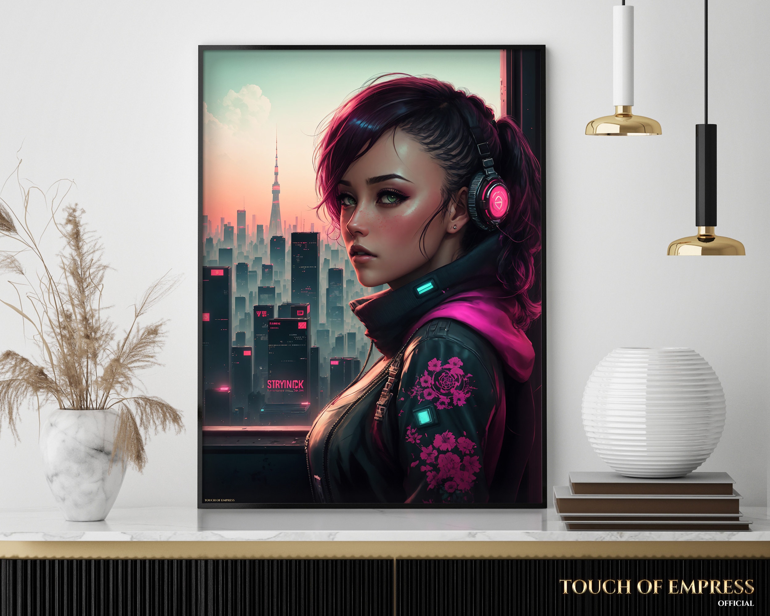 Cyberpunk Girl Pop Art Posters and Prints Wall Art Home Decor Sci-fi ...