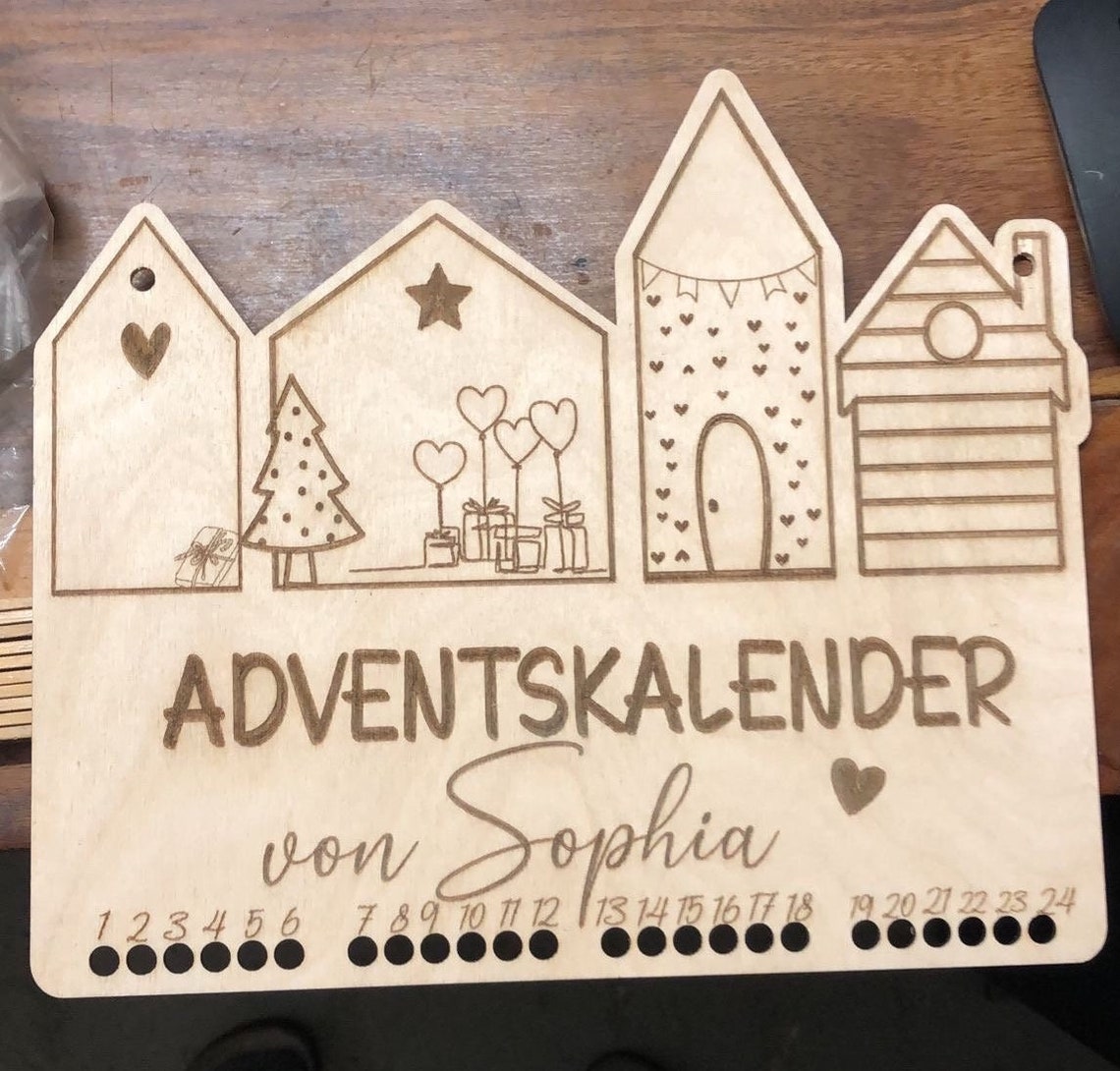 Gerber Advent Calendar Houses SVG Laser File Christmas - Etsy