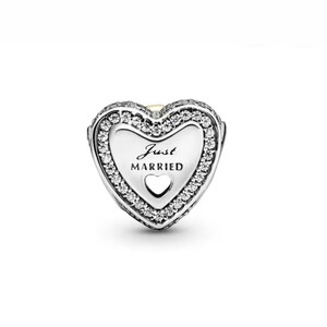 Just Married Wedding Day Heart Charm,pandora Charm Sterling Silver ...