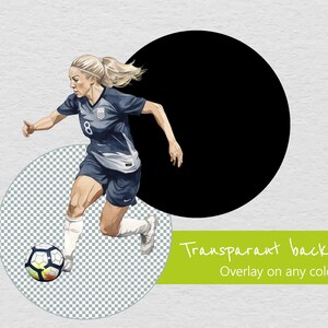 Female Footballers Watercolour Clip Art Set- 24 Designs - Transparent ...