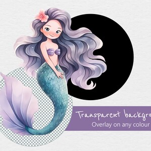 Mermaid Watercolour Clip Art - 21 Designs - Transparent PNG ...