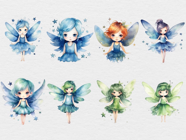 Magical Fairies Clip Art Set of 20 Designs Transparent Pngs Instant ...