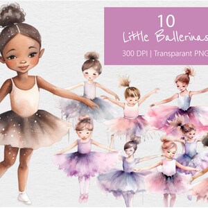 Little Ballerinas Clip Art - Set of 10 Designs - Transparent Pngs ...