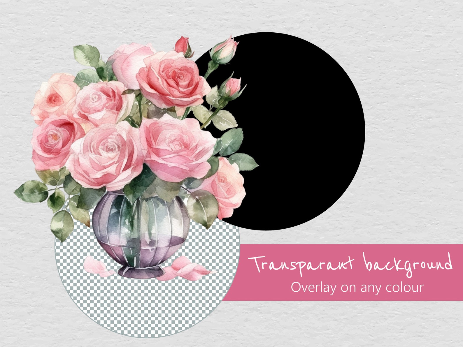 Pink Roses Watercolour Clip Art Set of 16 Designs - Etsy