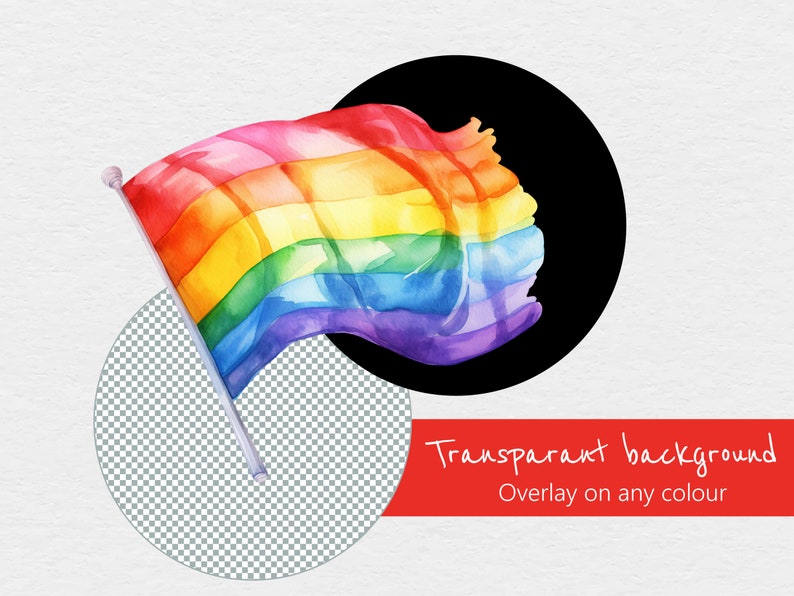 LGBTQ Pride Flag Clip Art - 7 Designs - Transparent PNG - Instant ...