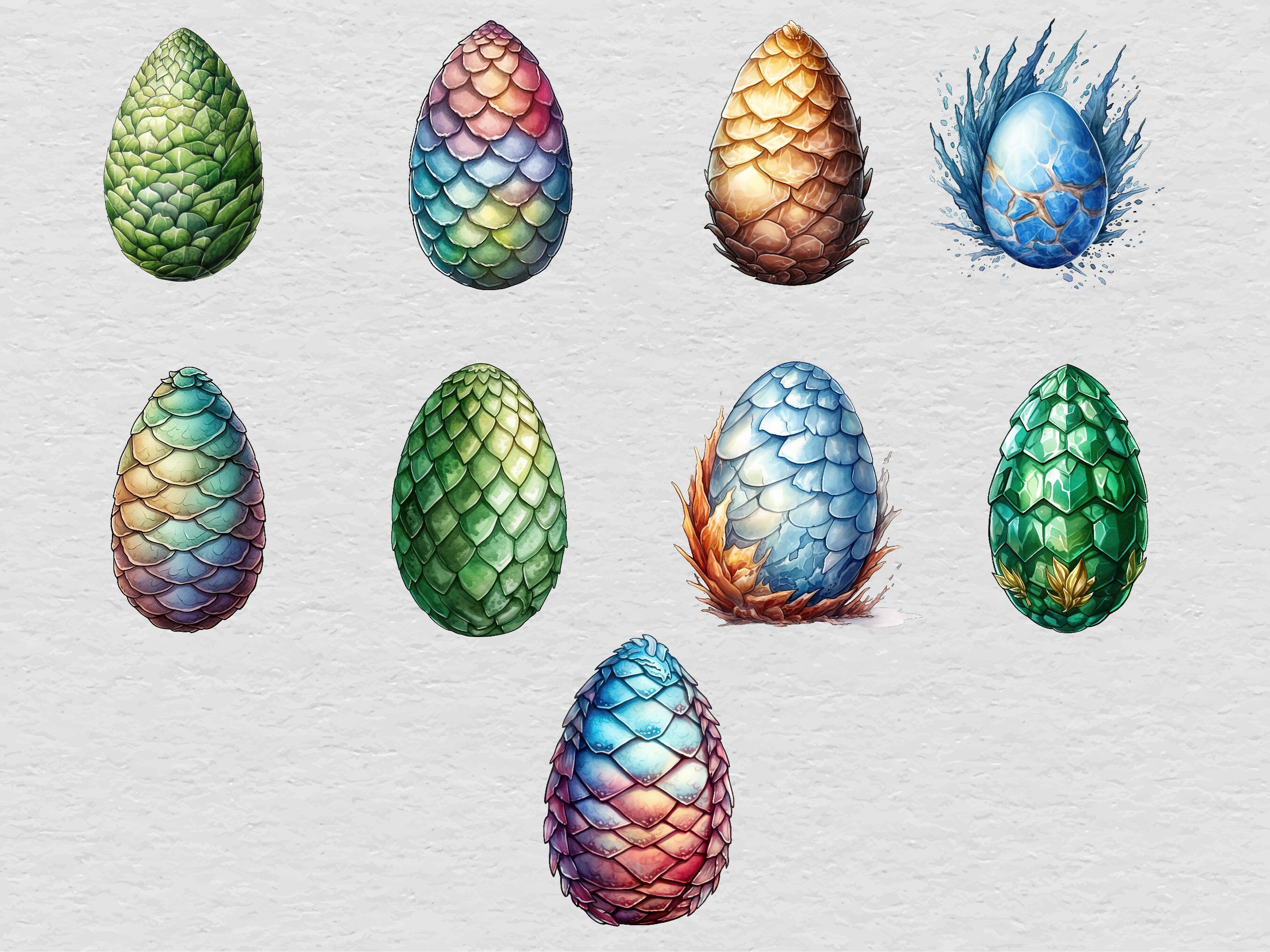 Mega Dragons Watercolour Clip Art Set- 250+ Designs - Transparent PNG ...