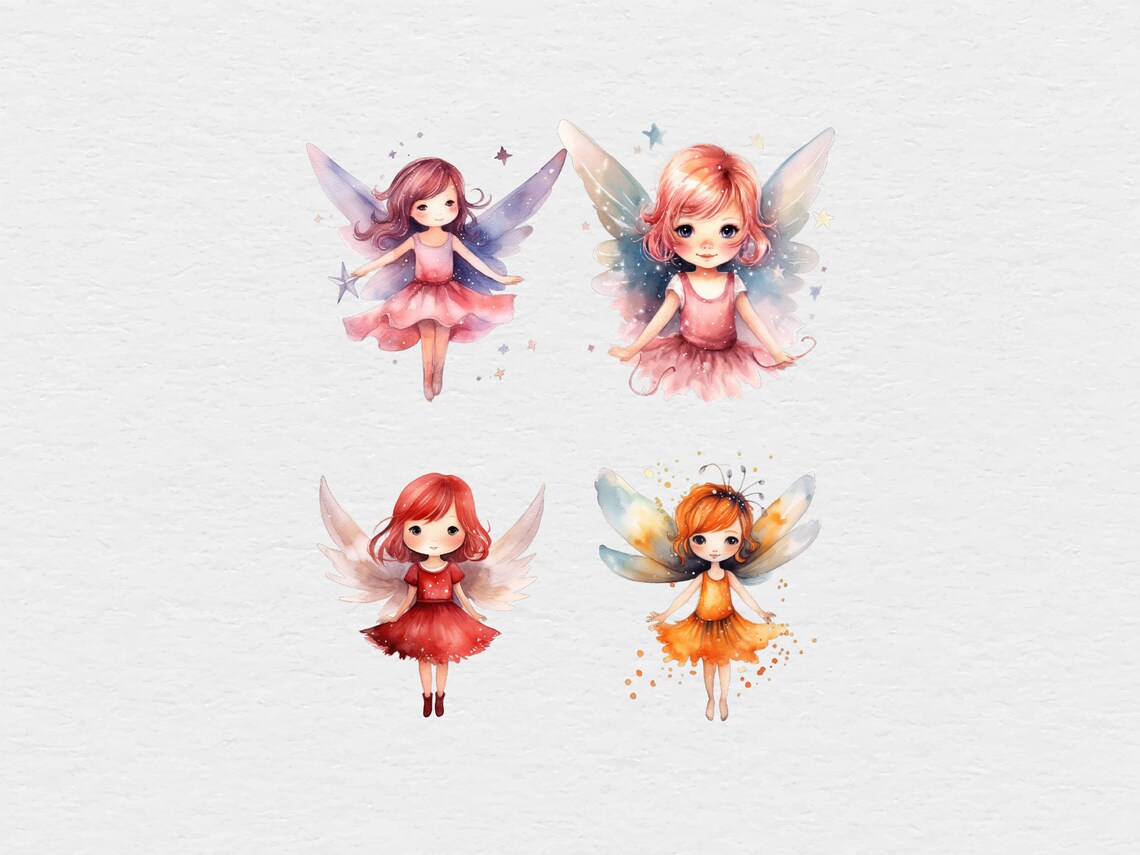 Magical Fairies Clip Art Set of 20 Designs Transparent Pngs Instant ...